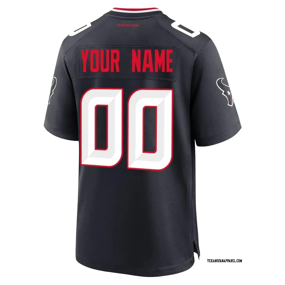 Game Navy Men's Custom Houston Texans Team Jersey - Texans Store